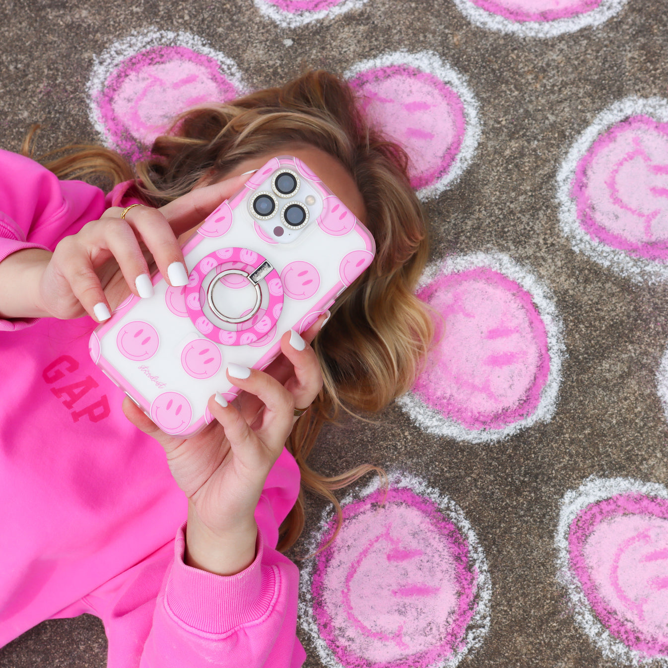 Pink Smileys MagSafe iPhone Case